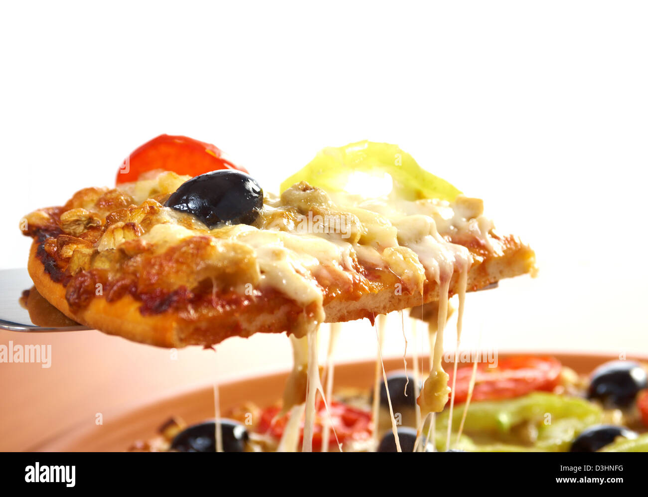 Pizza slice dripping on white hi-res stock photography and images - Alamy