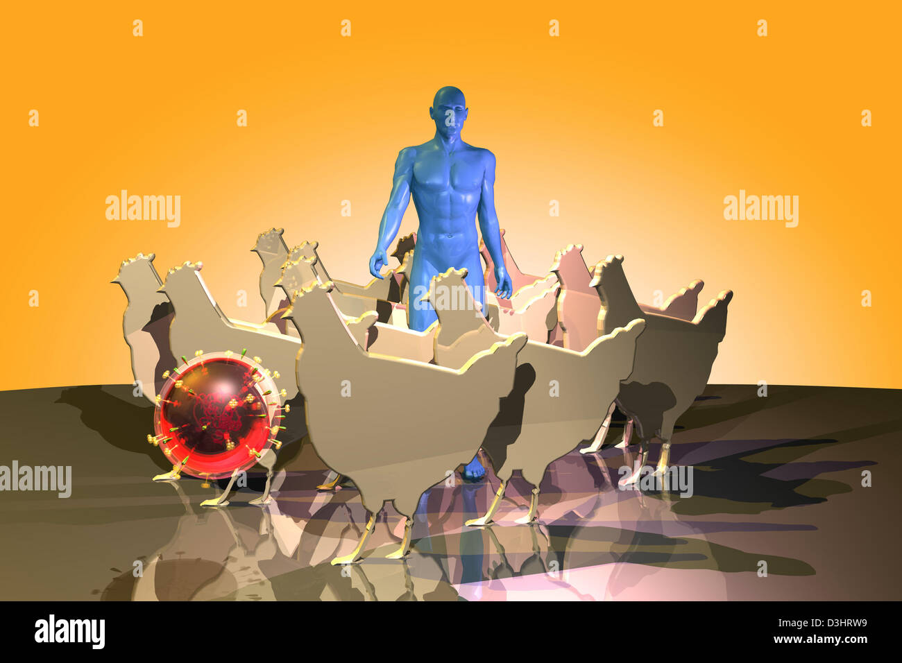 AVIAN INFLUENZA, DRAWING Stock Photo - Alamy