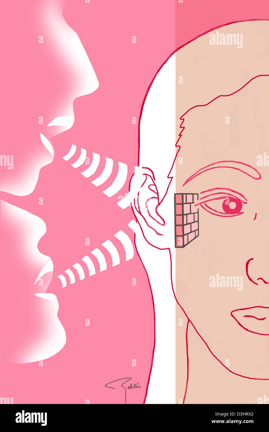HEARING IMPAIRMENT, ILLUSTRATION Stock Photo - Alamy
