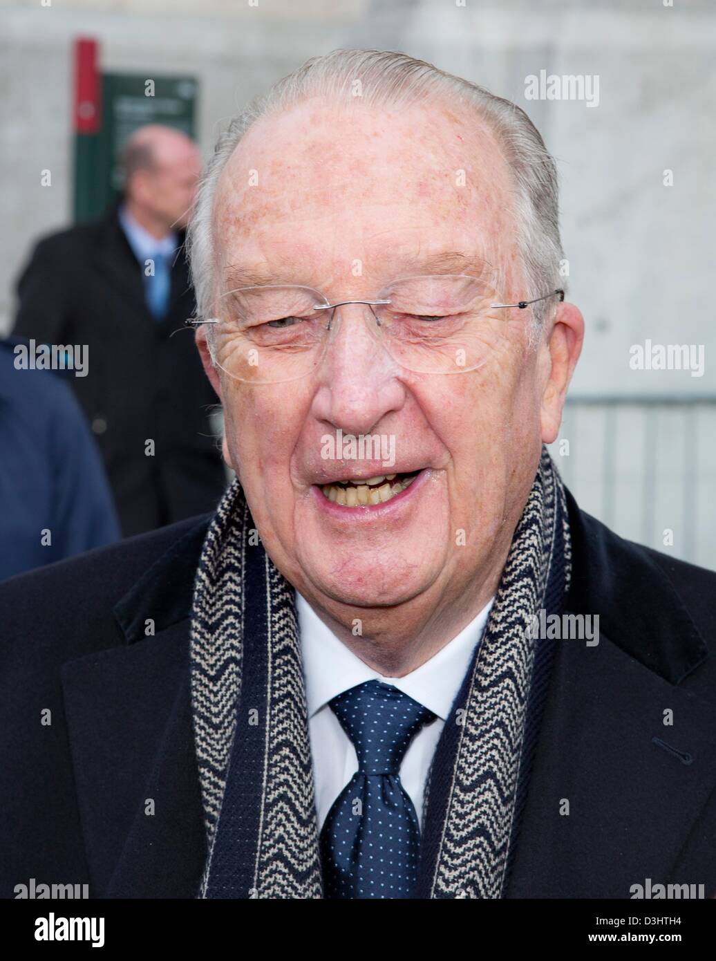 King Albert of Belgium attends the mass to commemorate the deceased ...