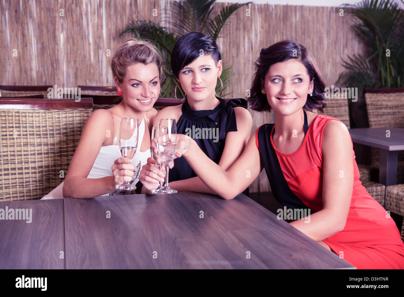 group of young women in the bar Stock Photo - Alamy