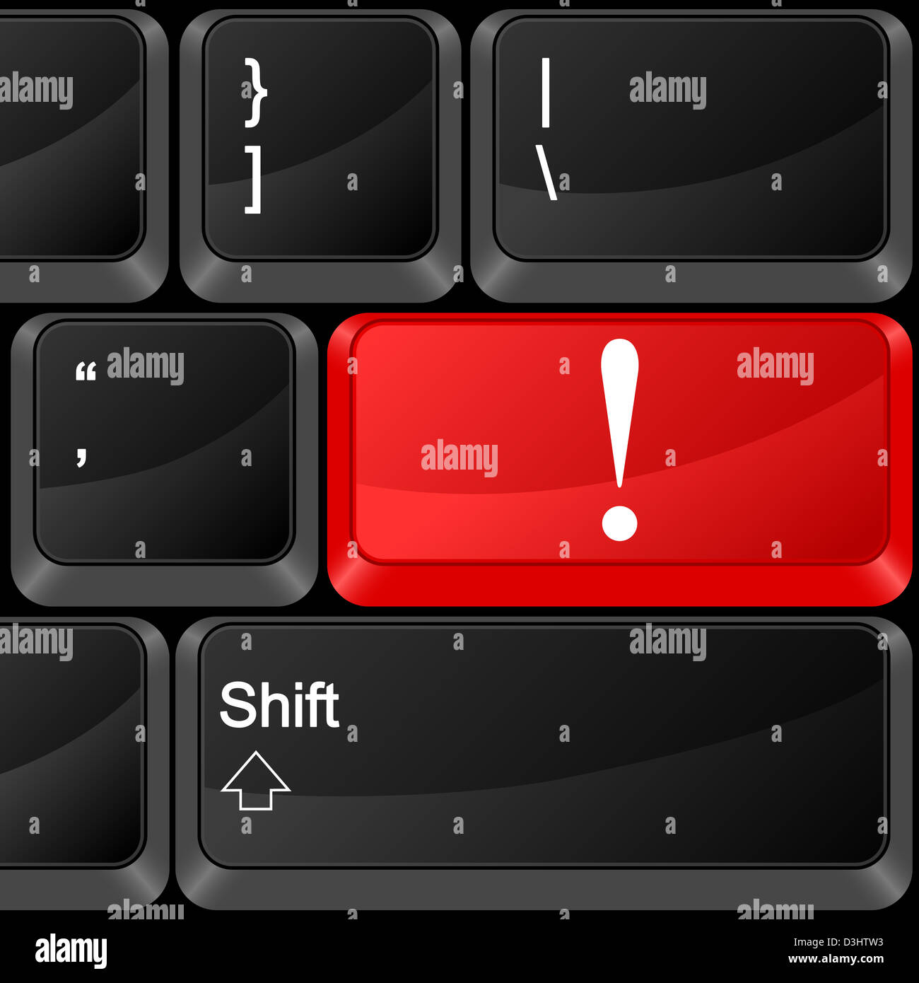 Keyboard computer button exclamation mark. Vector illustration Stock ...