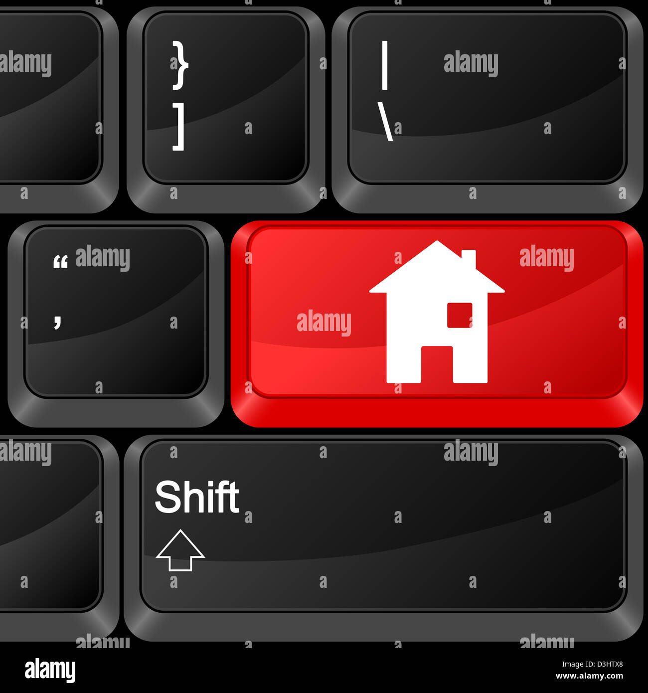 Keyboard computer button house. Vector illustration Stock Photo - Alamy