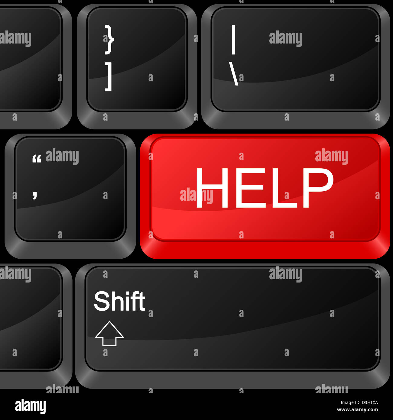 Keyboard computer button help. Vector illustration Stock Photo - Alamy