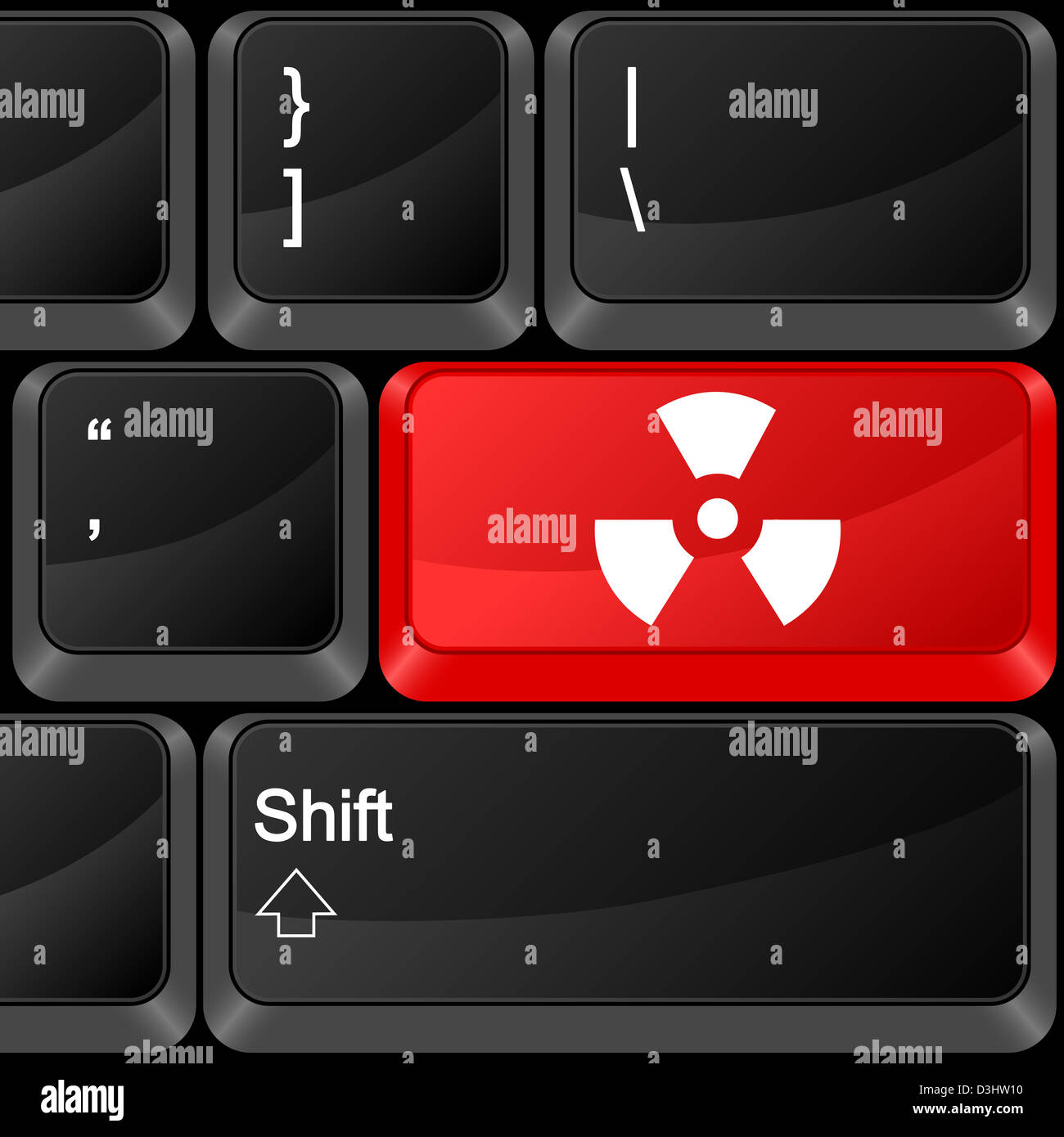 Keyboard computer button radiation sign. Vector illustration Stock ...