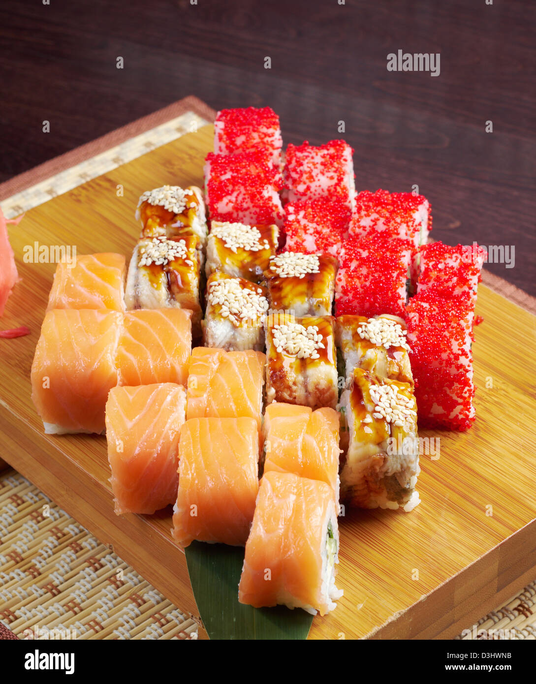 set of japanese sushi. traditional japanese food Stock Photo - Alamy