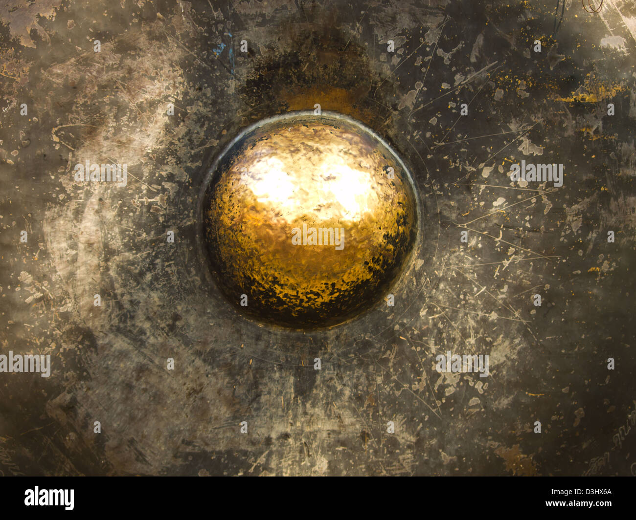 Detail of brass gong texture Stock Photo - Alamy