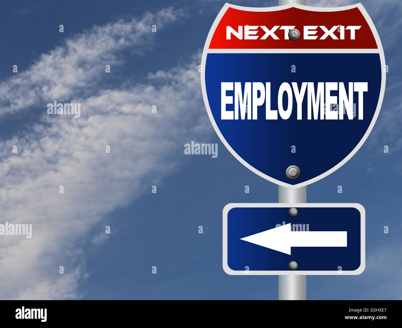 Employment road sign Stock Photo - Alamy