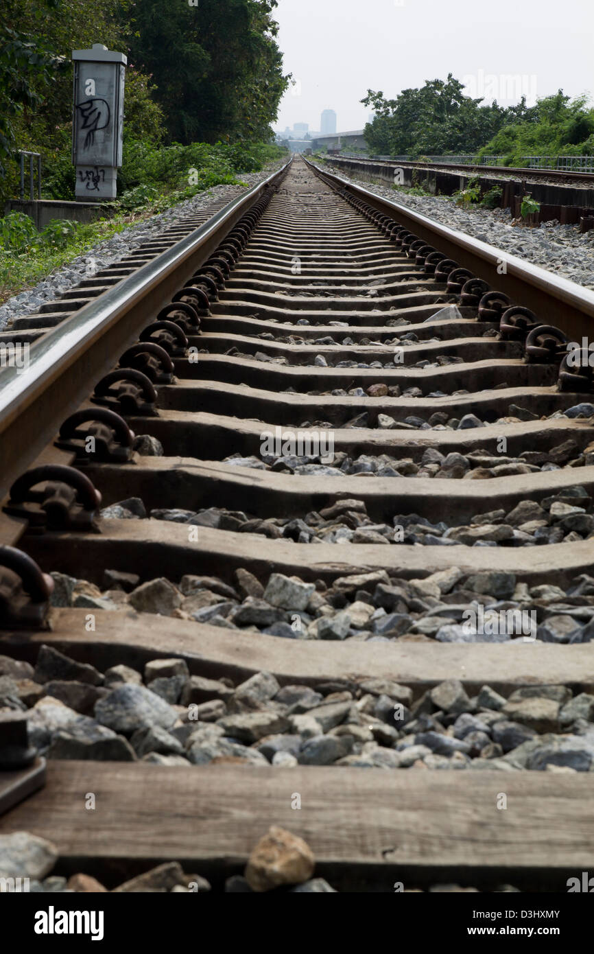 Change direction of railway in country of Thailand Stock Photo - Alamy