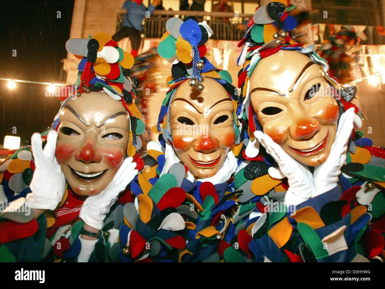 (dpa) - A group of fools, dressed in fools' masks and costumes, poses ...
