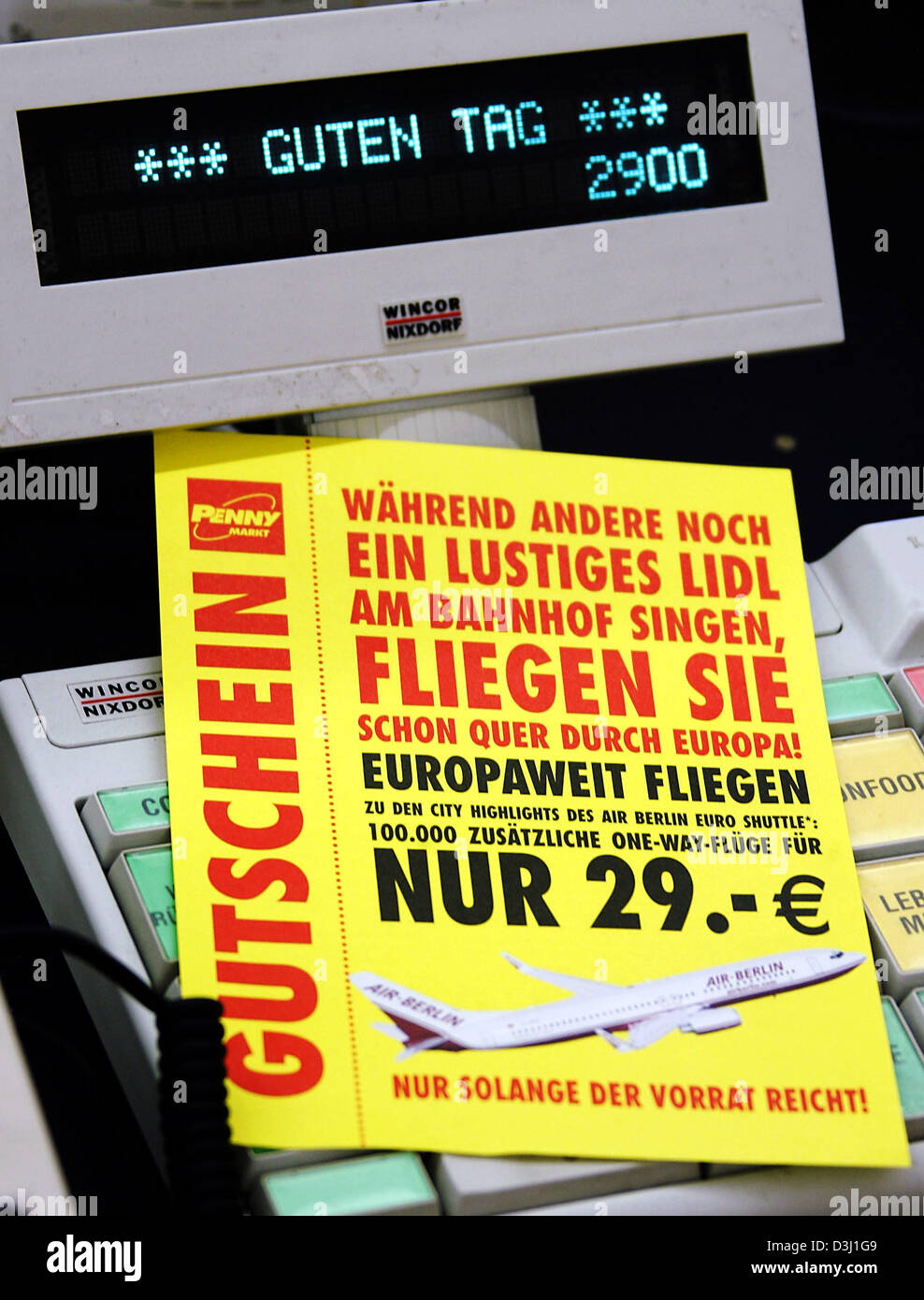 (dpa) - The picture shows an air ticket of German airline Air Berlin ...