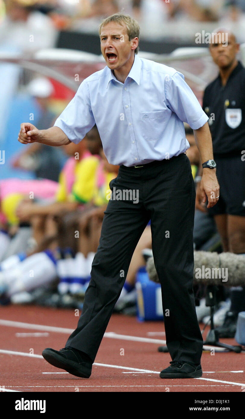 (dpa) - German coach Jürgen Klinsmann gestures on the sideline during ...