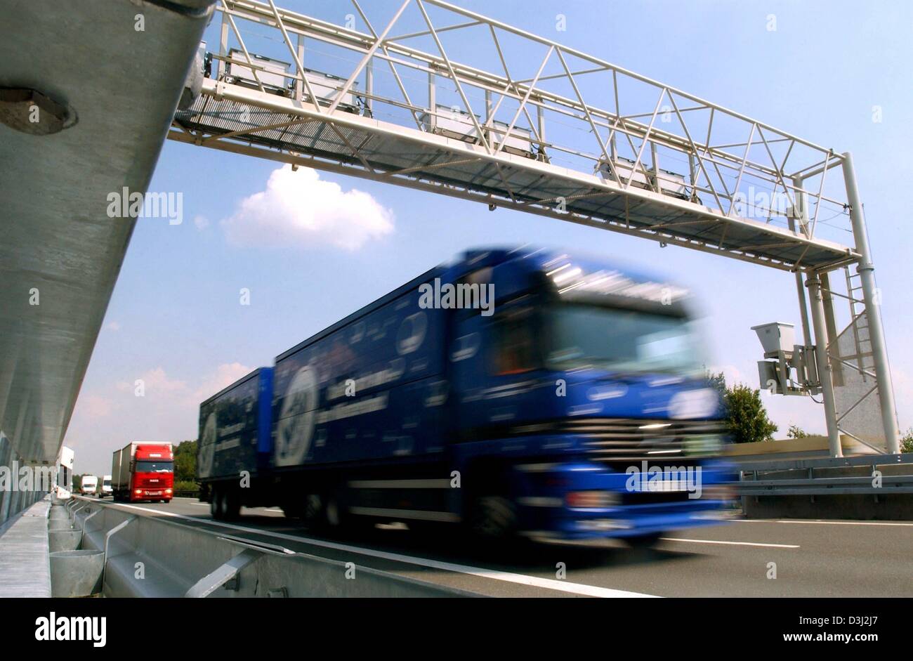 Politics pol transport truck passing gantry tollgate lorry germany hi ...