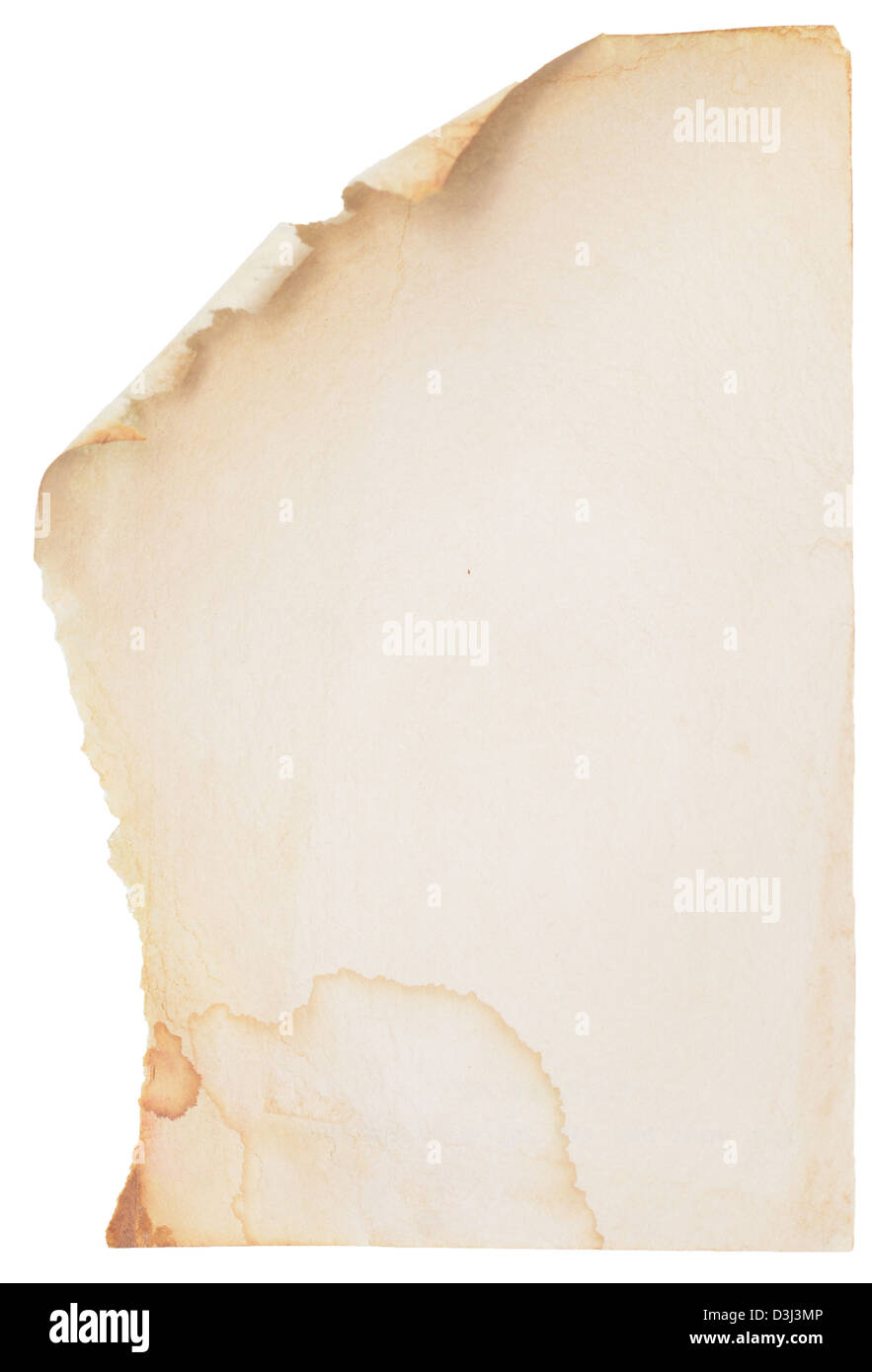 old paper isolated on white Stock Photo - Alamy