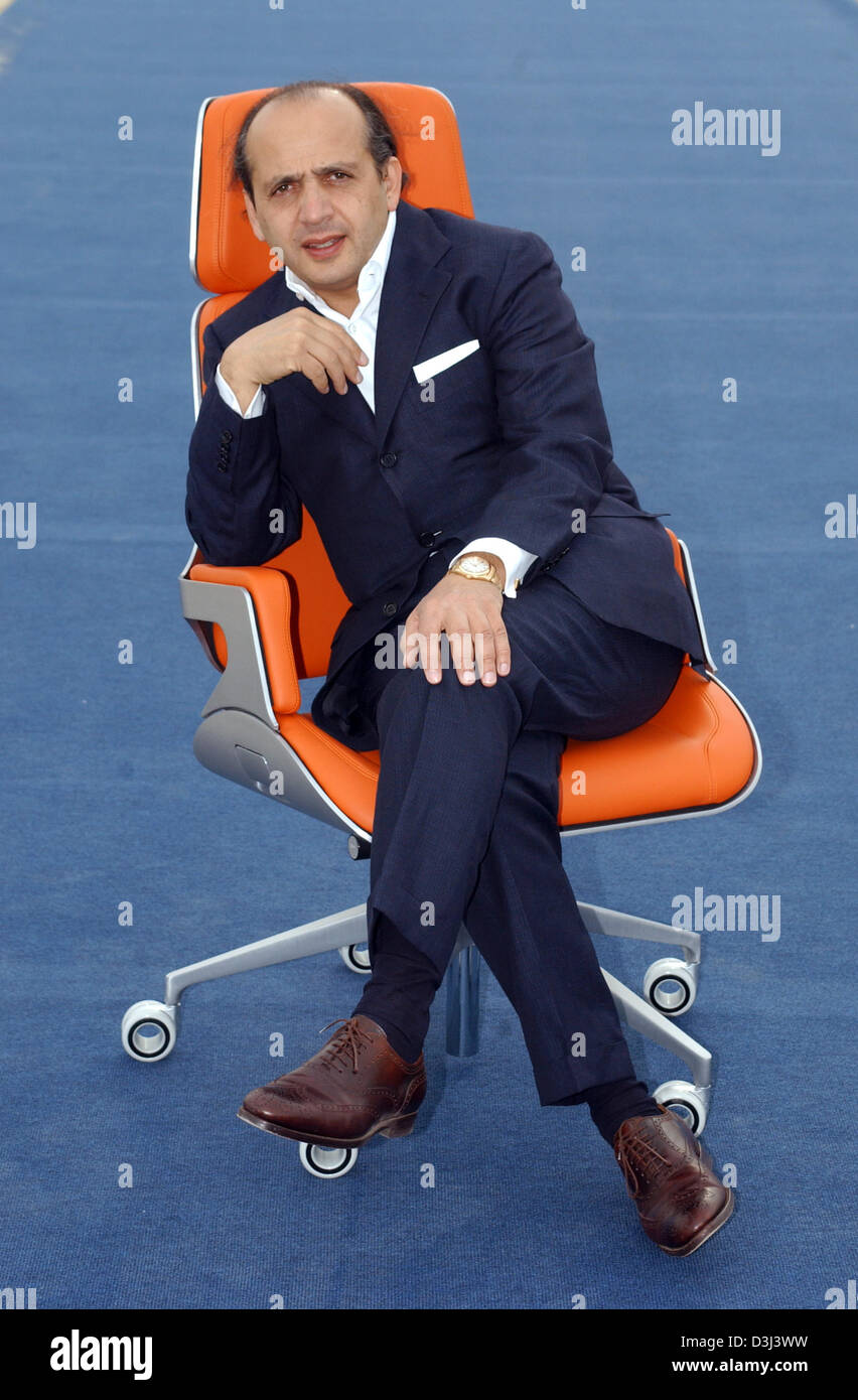 (dpa) - Star architect Hadi Teherani sits in his freshly designed ...