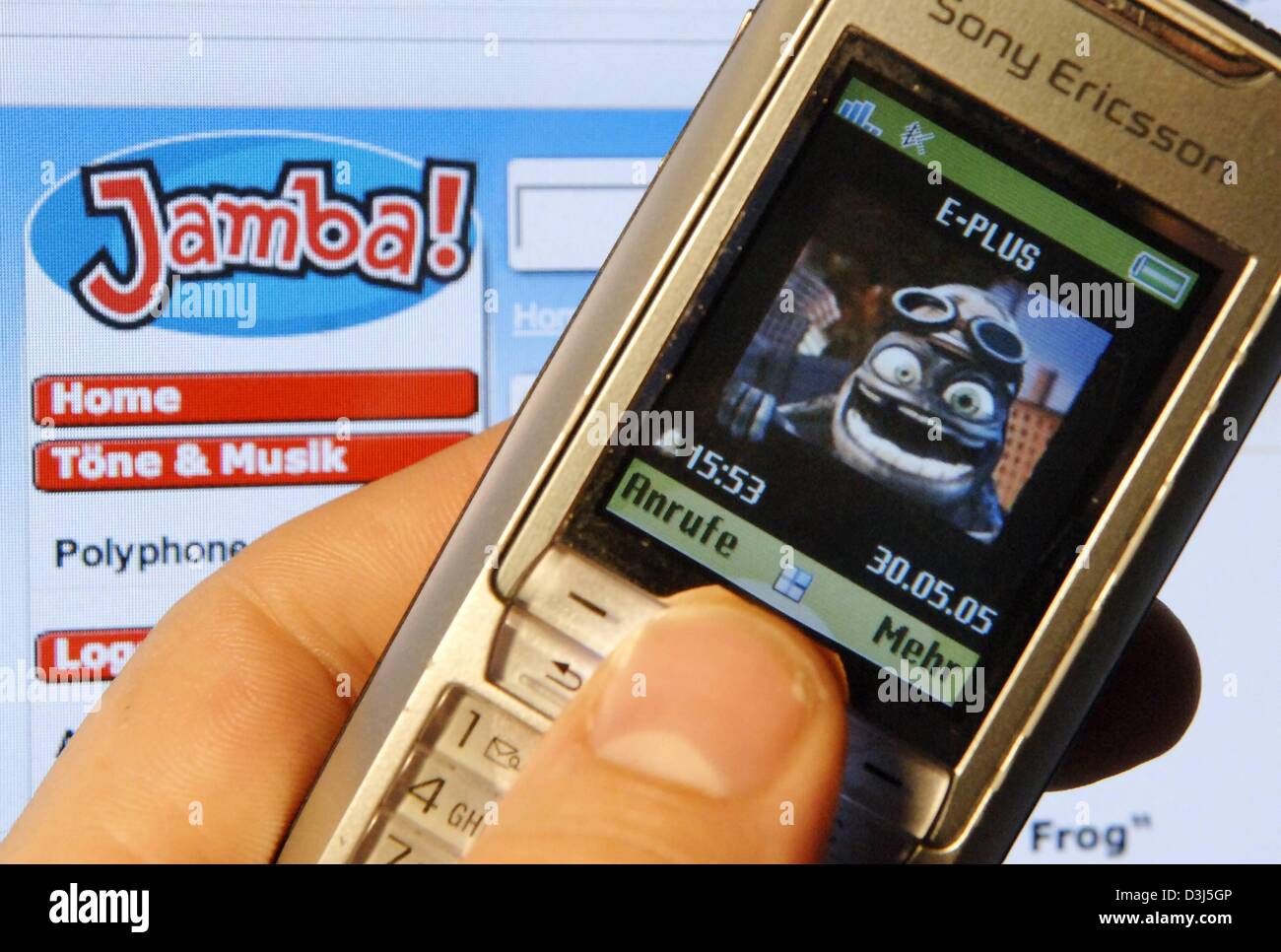 (dpa) - The Crazy frog - a computer animated figure - is shown on the ...