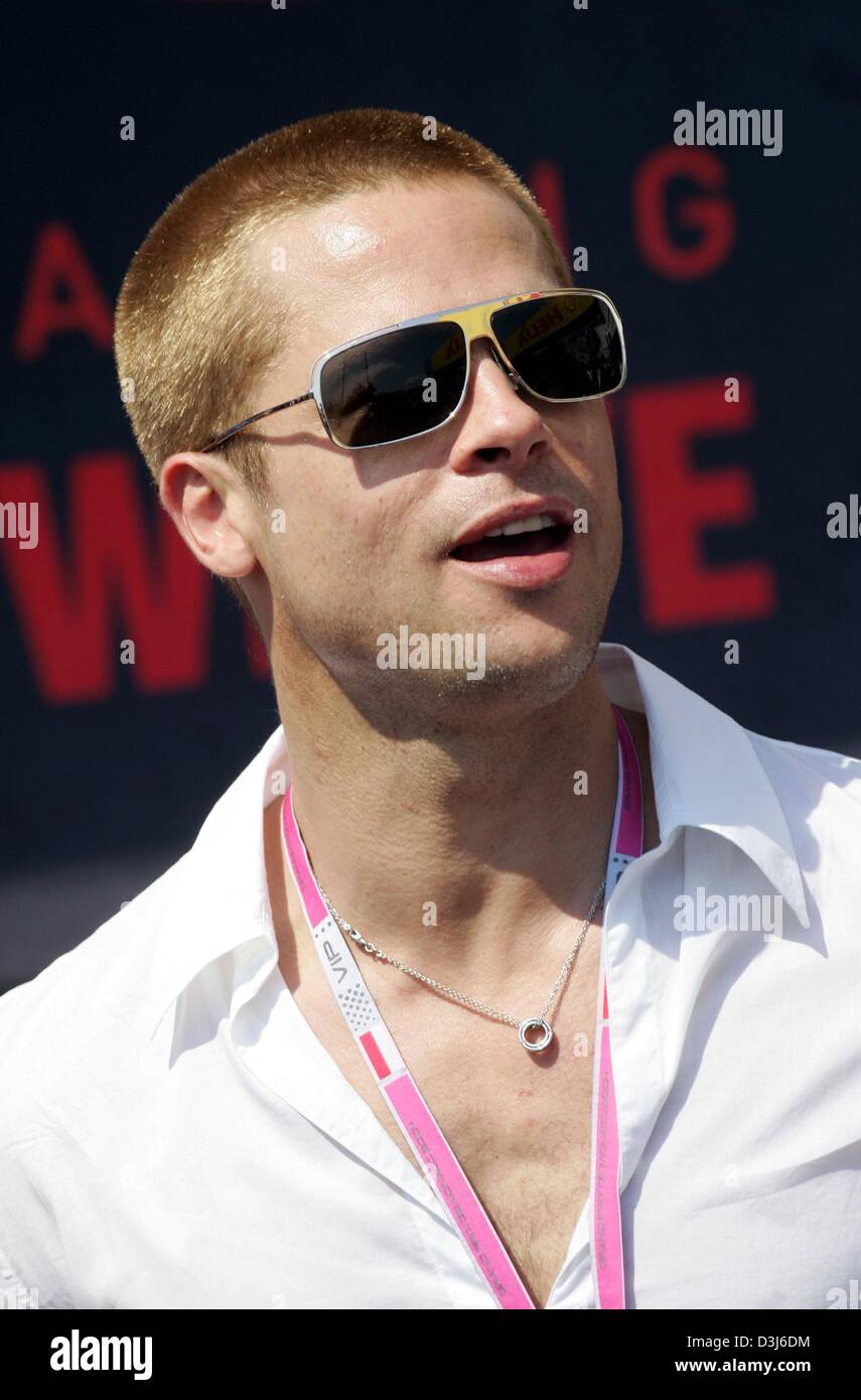 (dpa) - US actor Brad Pitt pictured on the formula one city course in ...