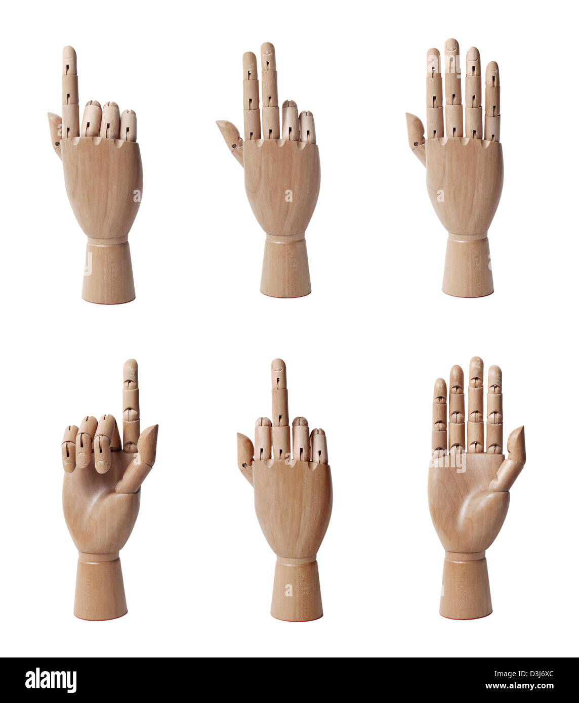 Wooden hand isolated on a white background Stock Photo - Alamy