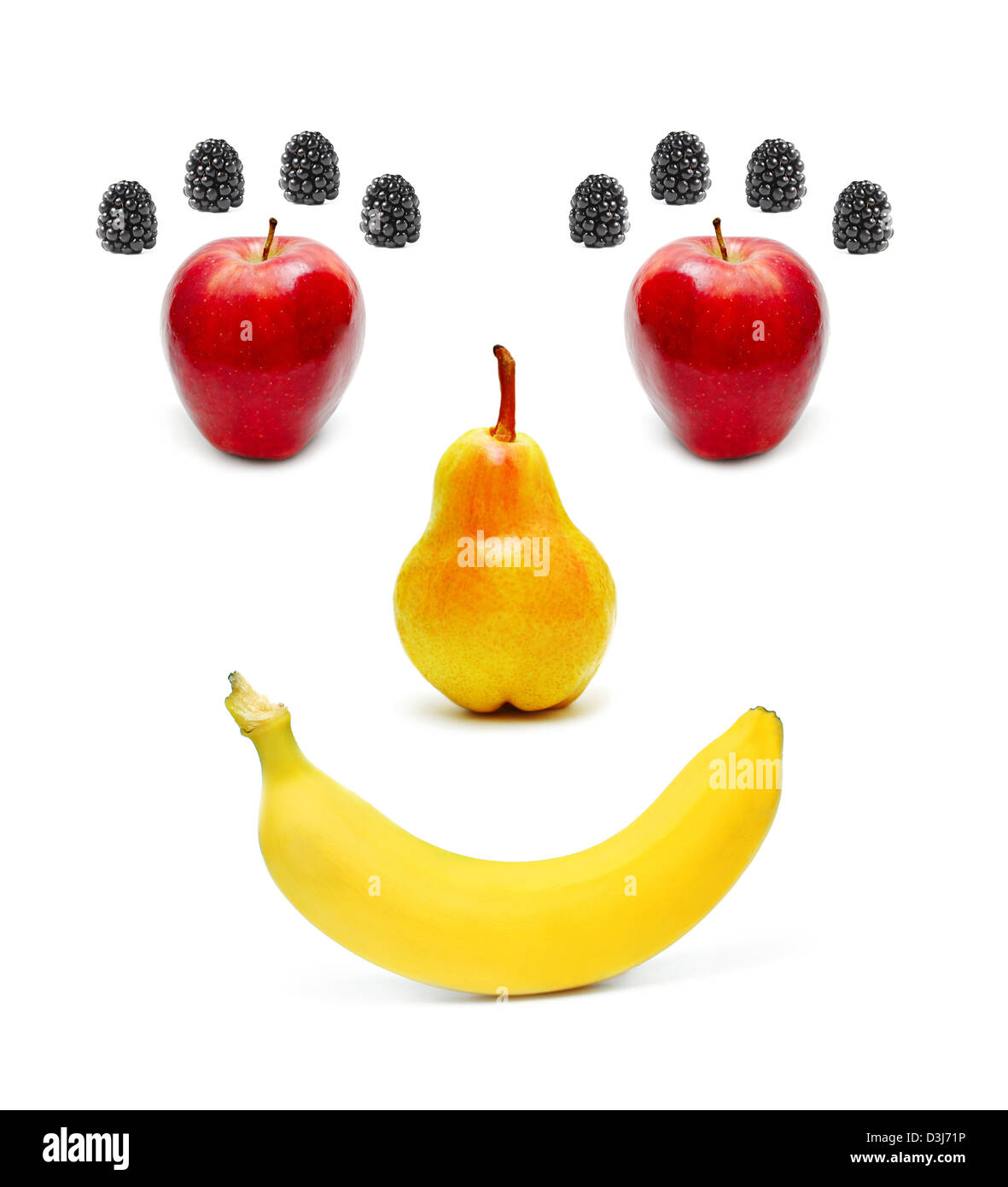 Smiling fruits isolated on a white background Stock Photo - Alamy
