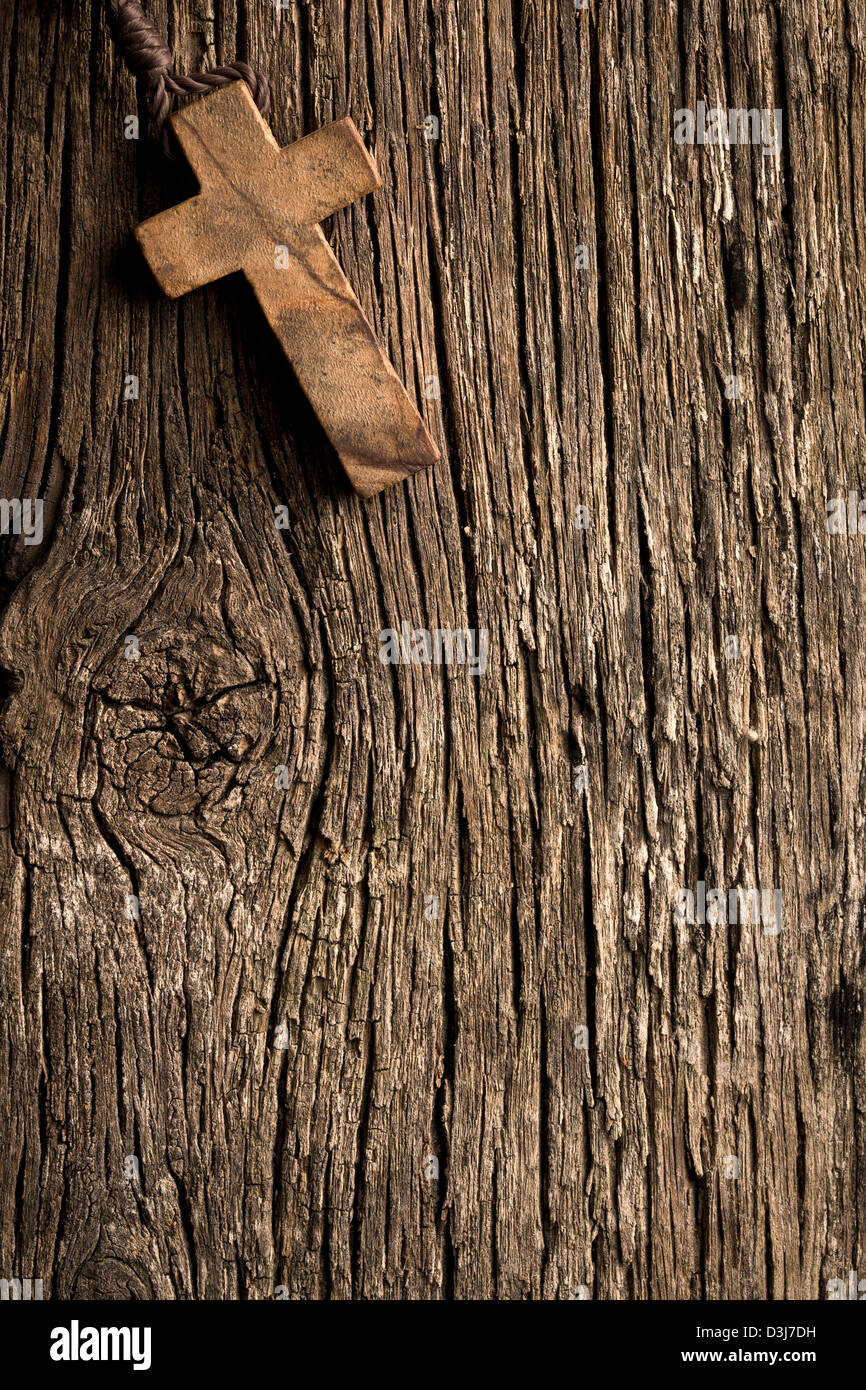 the antique wooden cross on old wooden background Stock Photo - Alamy