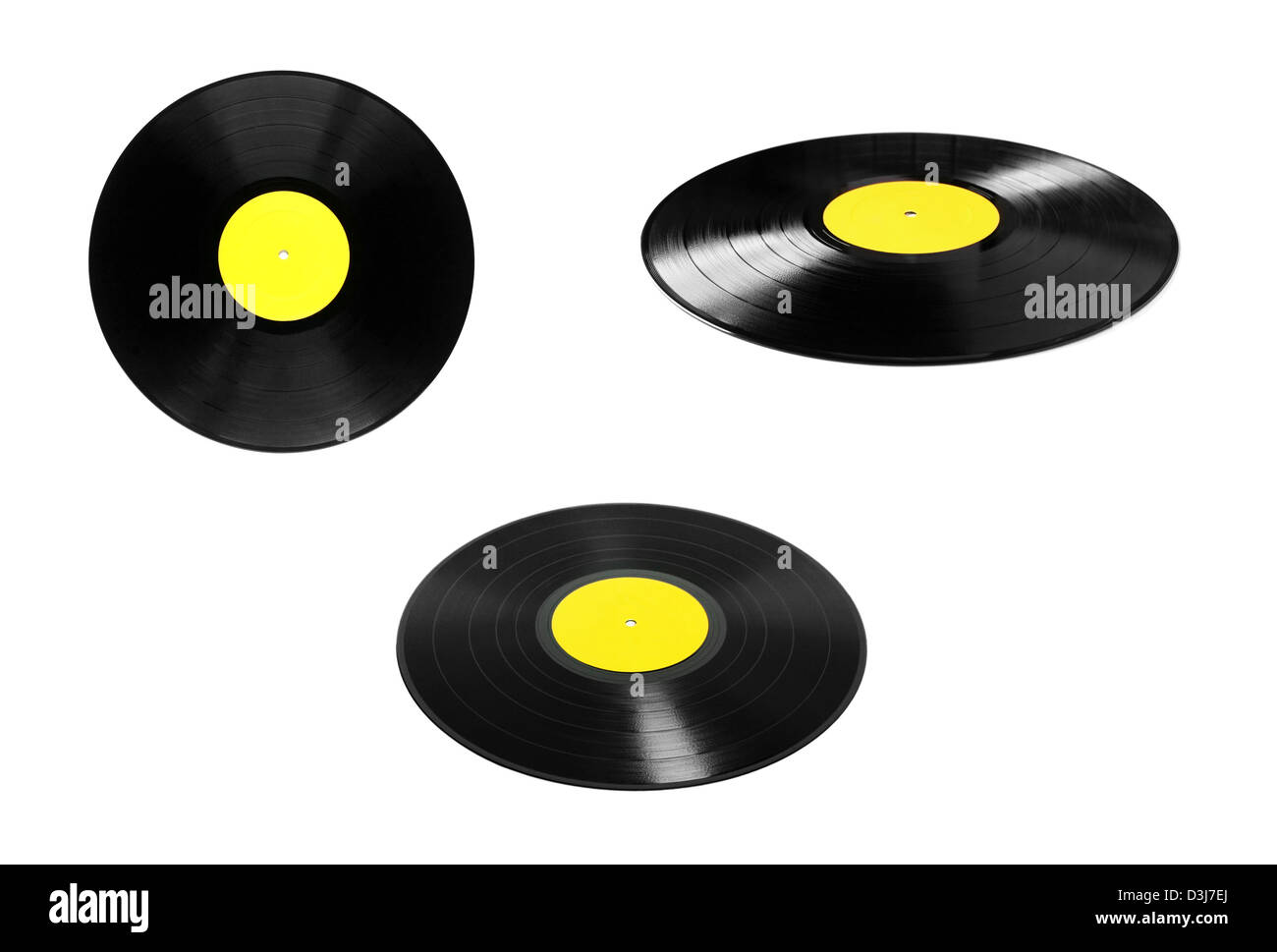 vinyl plates set isolated on white background Stock Photo - Alamy