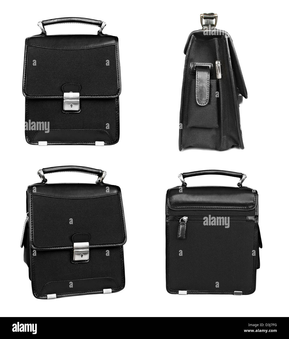 Black business bags set isolated on a white background Stock Photo - Alamy