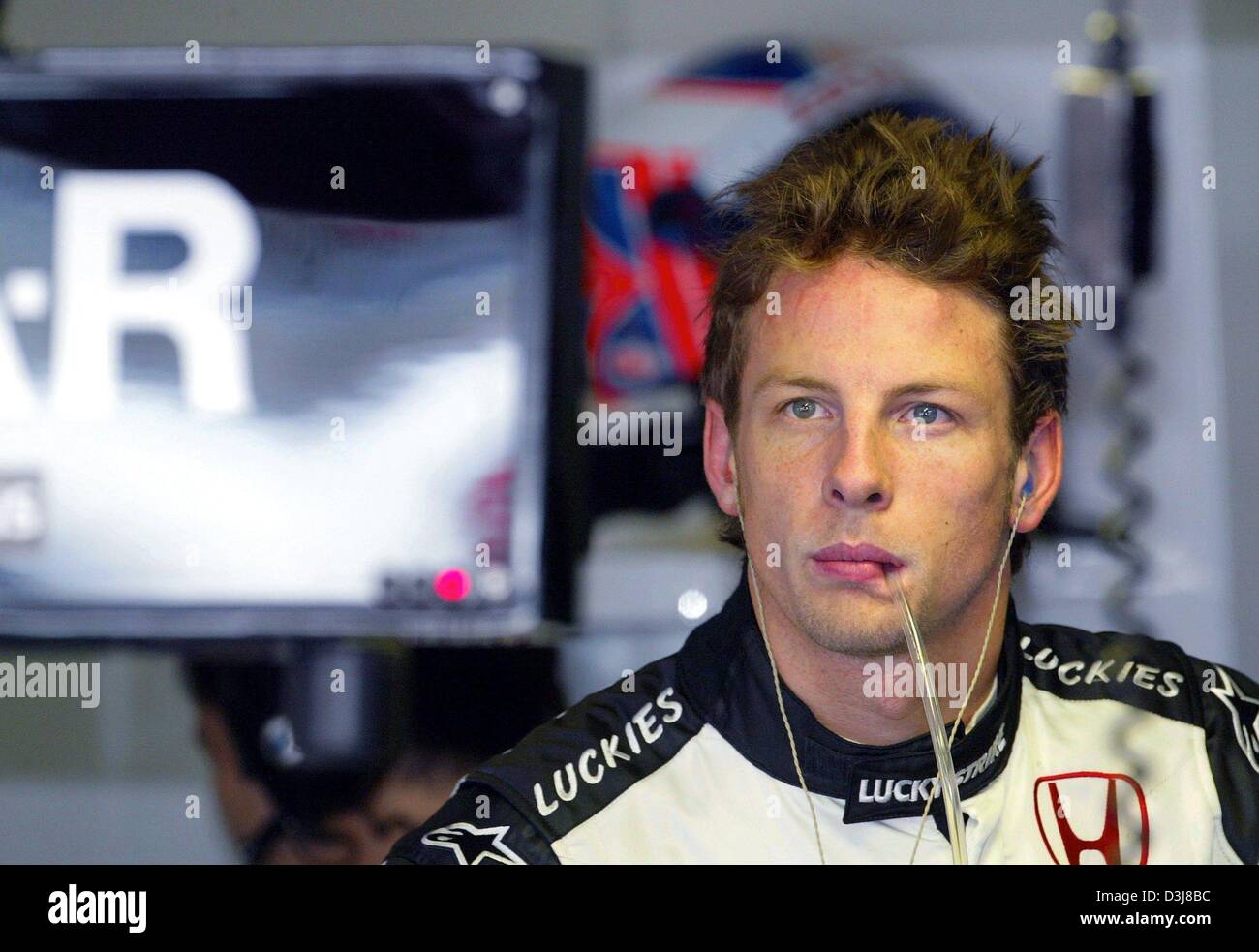 (dpa) - British formula one pilot Jenson Button (BAR-Honda) pictured ...