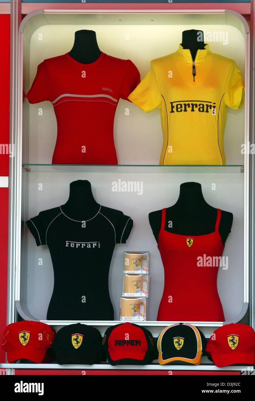 (dpa) - Ferrari fan merchandise is on display at the 'Enzo e Dino ...