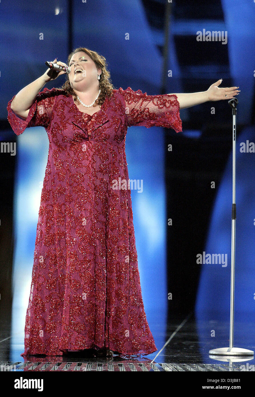 (dpa) - Maltese singer Chiara performs her song on stage during the ...