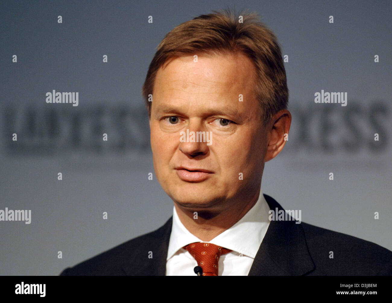 (dpa) - Axel Claus Heitmann, CEO of LANXESS, announces the company's ...