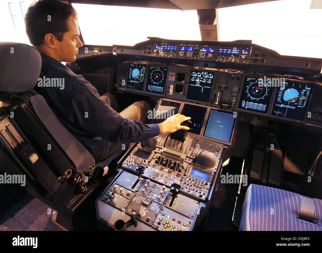 (dpa) - Engineer Harlay Christophe performs a test flight in the ...
