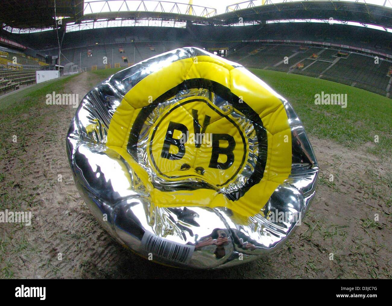 Sports spo soccer ball bvb lawn stadium germany hi-res stock ...