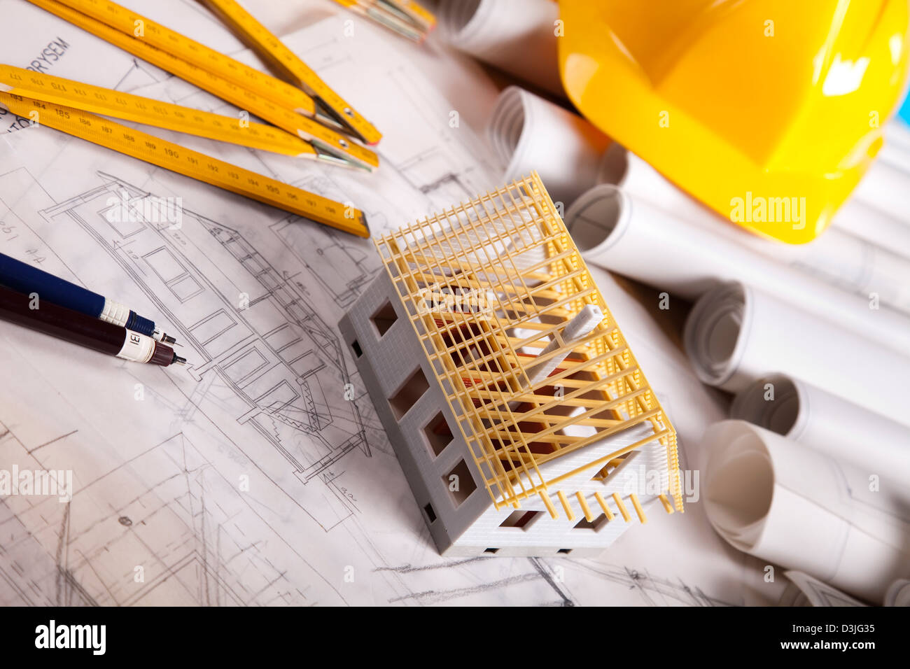 Architecture plans and home project Stock Photo - Alamy