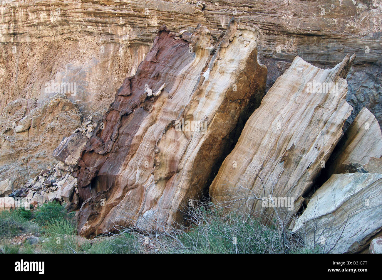 The Tapeats sandstone formation along the Hermit Trail in Grand Canyon ...