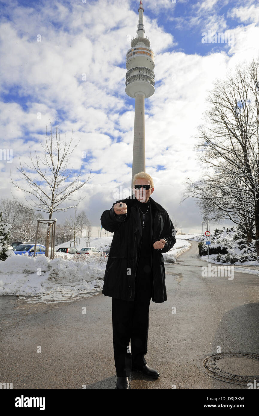 Folk singer Heino poses at the Olympic Park during a photocall of the ...