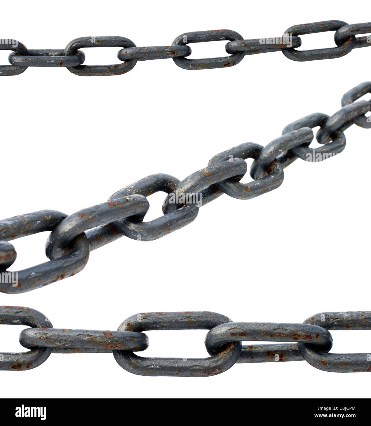 steel chain on a white background Stock Photo - Alamy