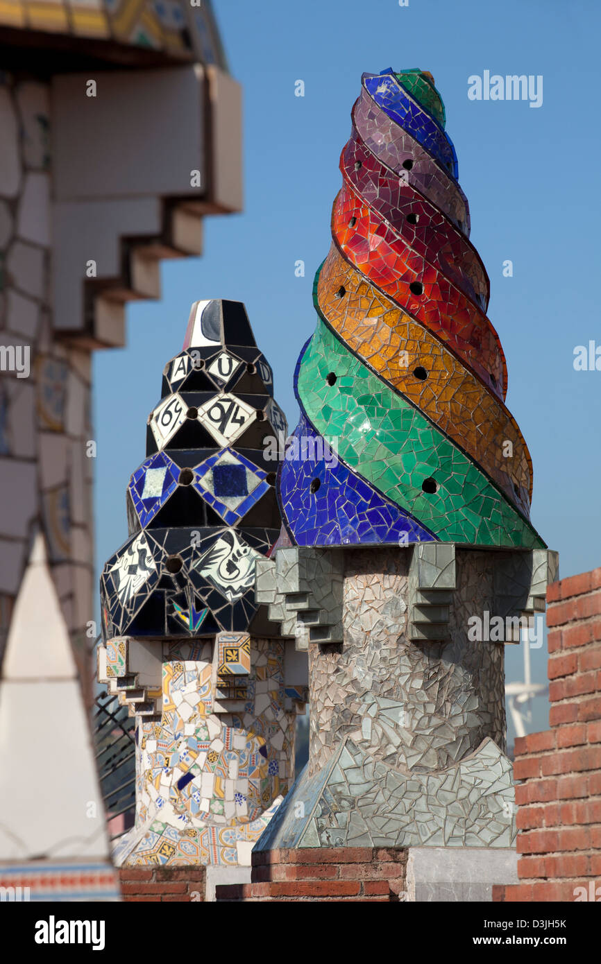 Roof Terrace, Palau Güell, Barcelona Stock Photo - Alamy