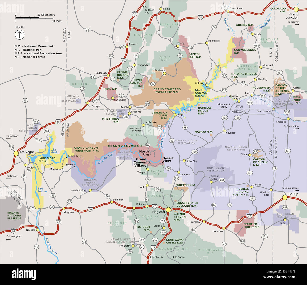 Grand Canyon National Park in Arizona features vast canyon landscapes ...
