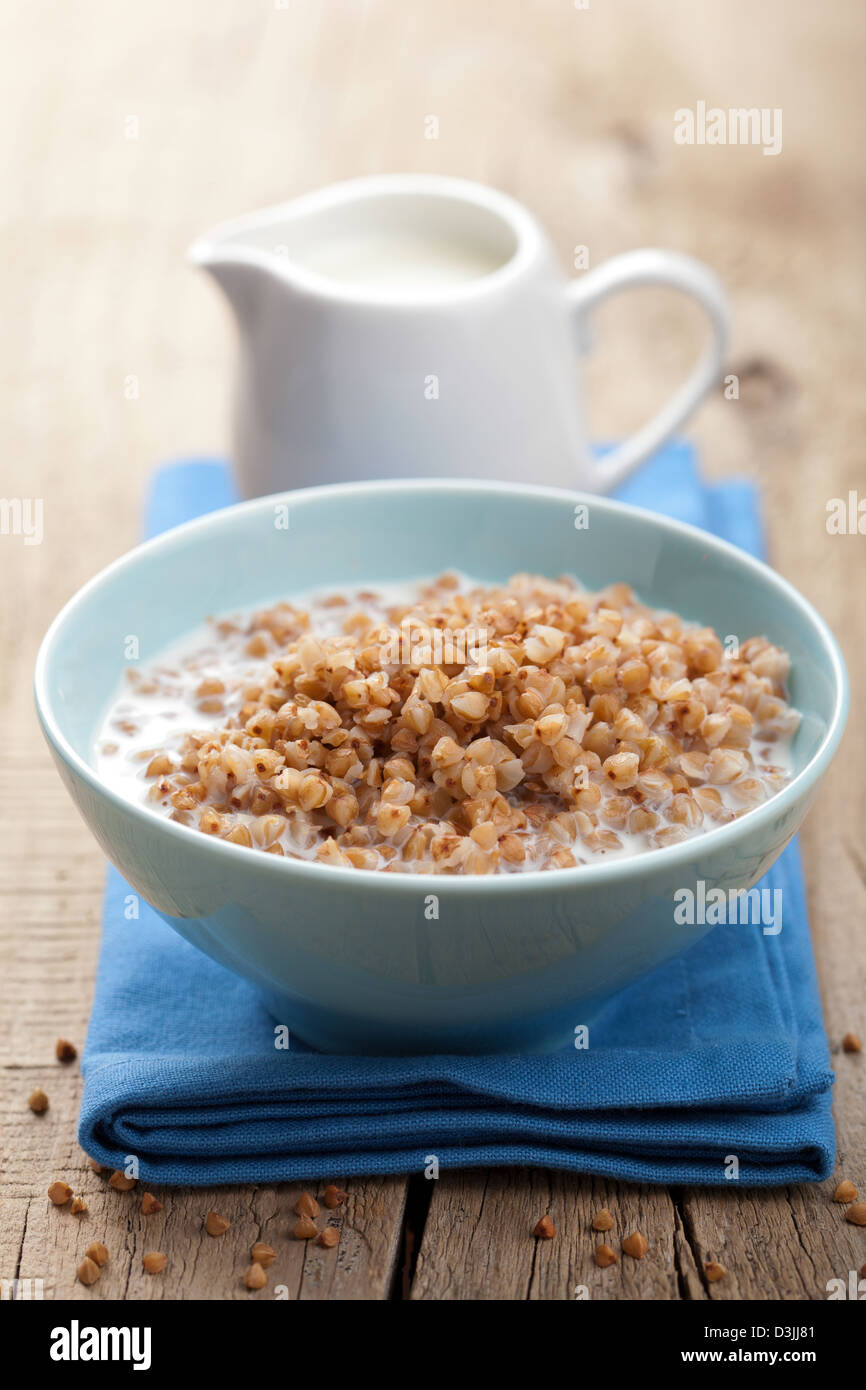 buckwheat groats with milk Stock Photo - Alamy