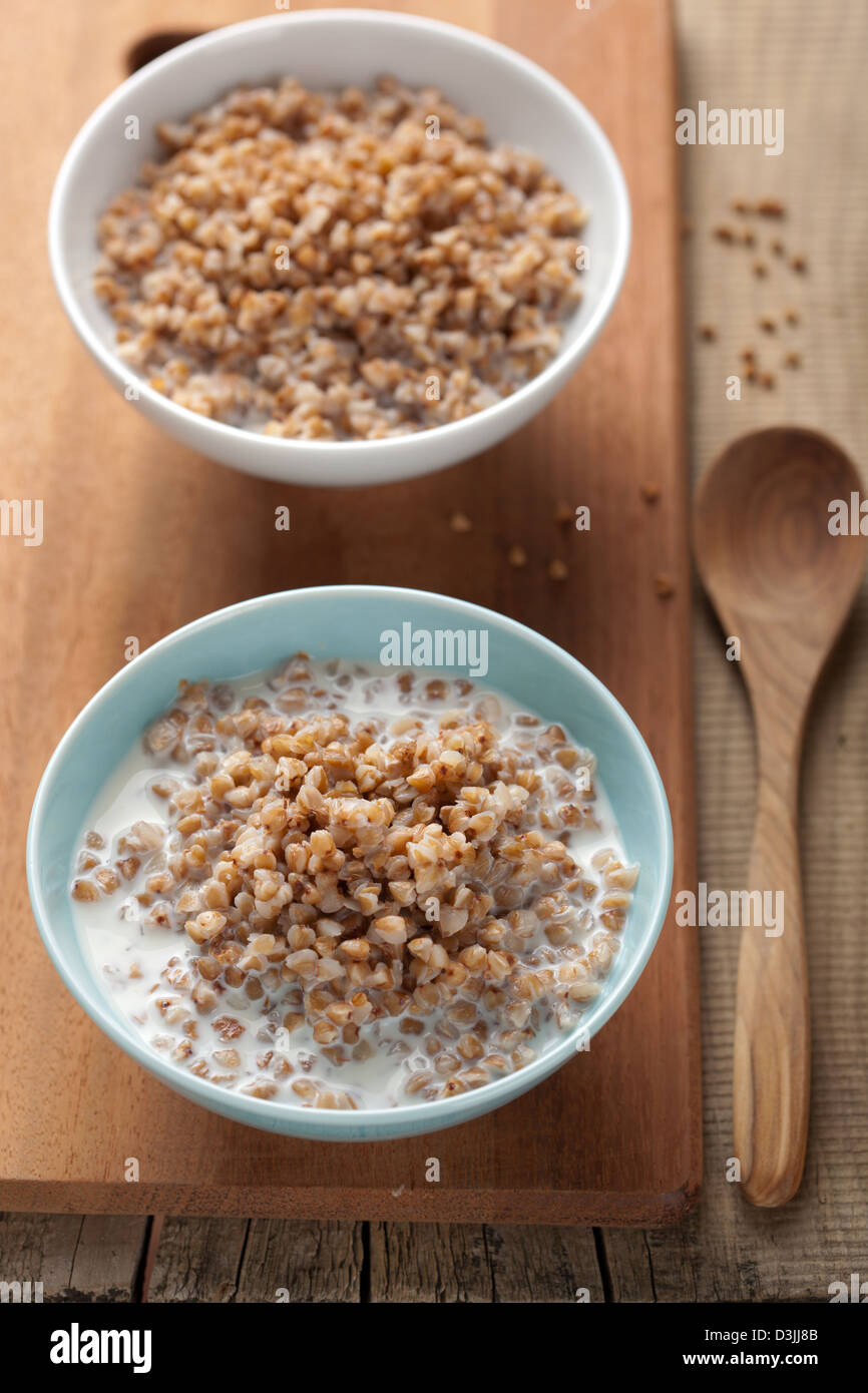 buckwheat groats with milk Stock Photo - Alamy