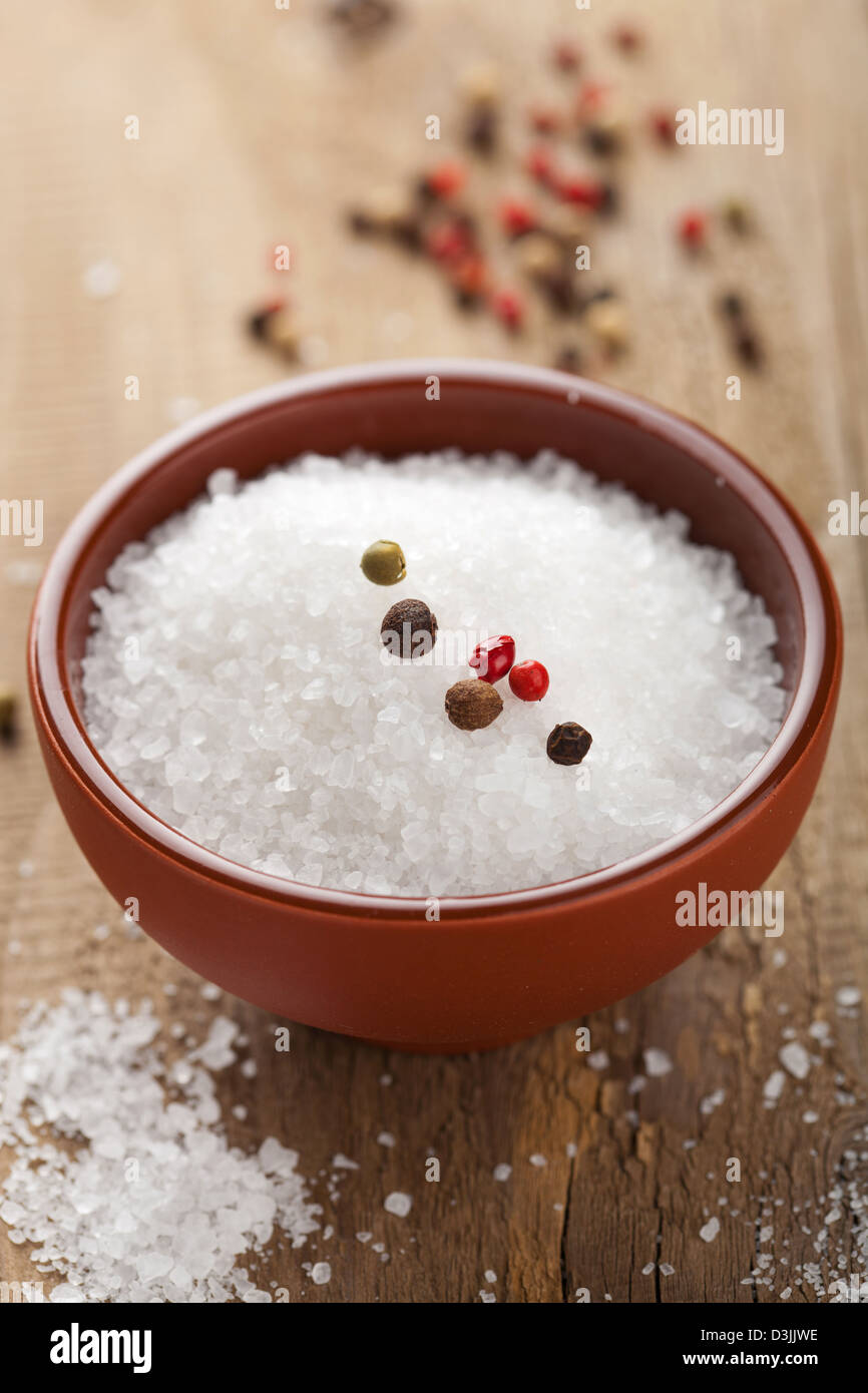 sea salt with colorful pepper Stock Photo - Alamy
