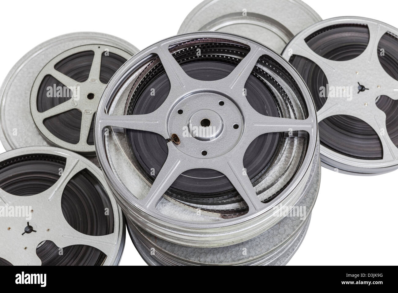 Vintage pile of 8mm film cans isolated on white Stock Photo - Alamy