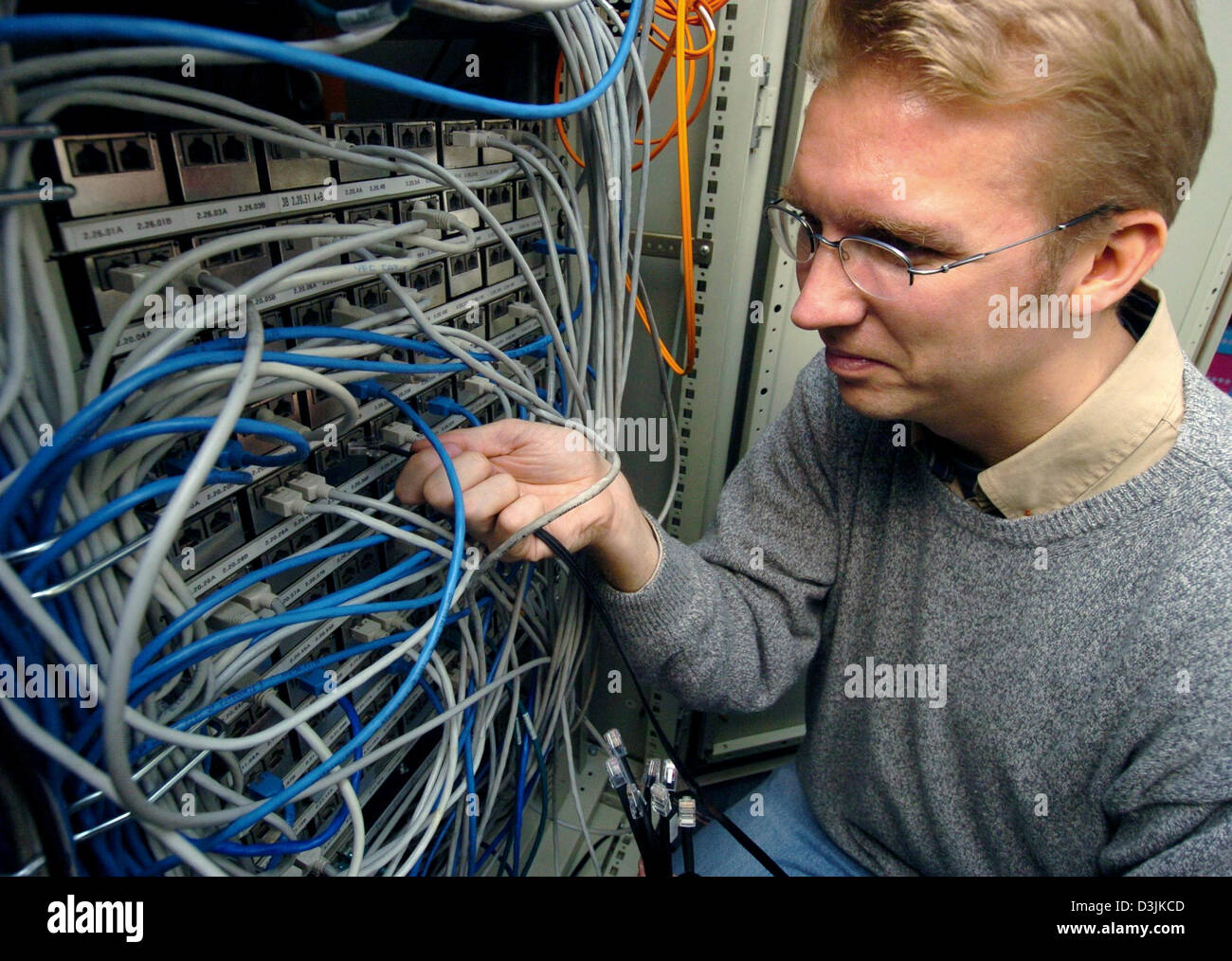 Economy business finance ebf labour lab male cables wires glasses ...