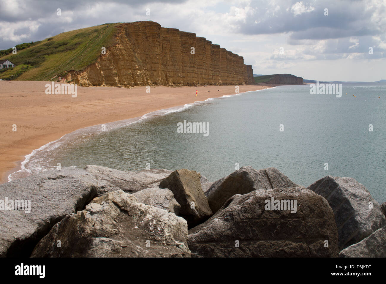The beach and East Cliff at West Bay, Dorset on England's Jurassic ...
