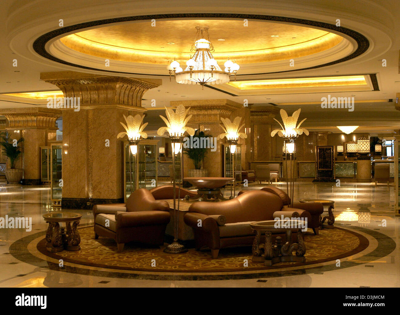 (dpa) - View of a seating area in the lobby of the luxury hotel ...