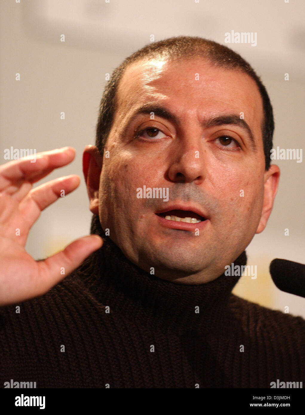 Arts culture entertainment ace cinema male microphone gesture talking ...