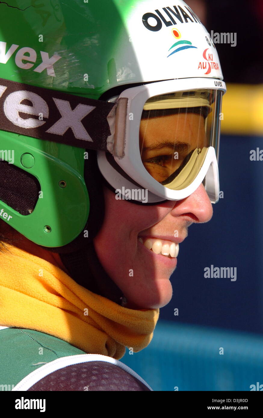 (dpa) - Austrian skier Michaela Dorfmeister smiles after the second ...