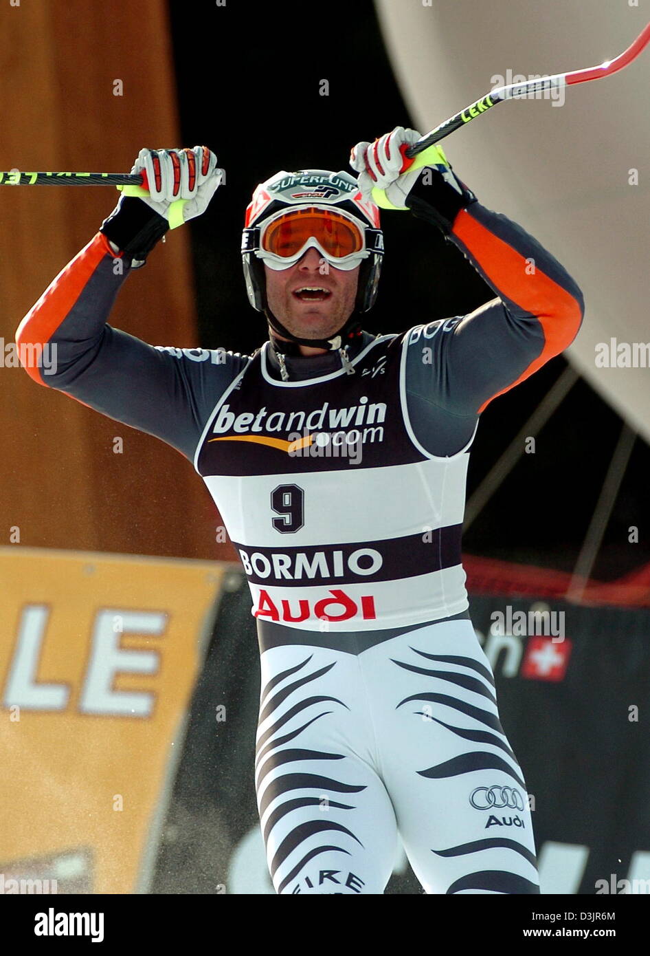(dpa) - German skier Florian Eckert is happy about his sixth place finish in the Men's Super G ...