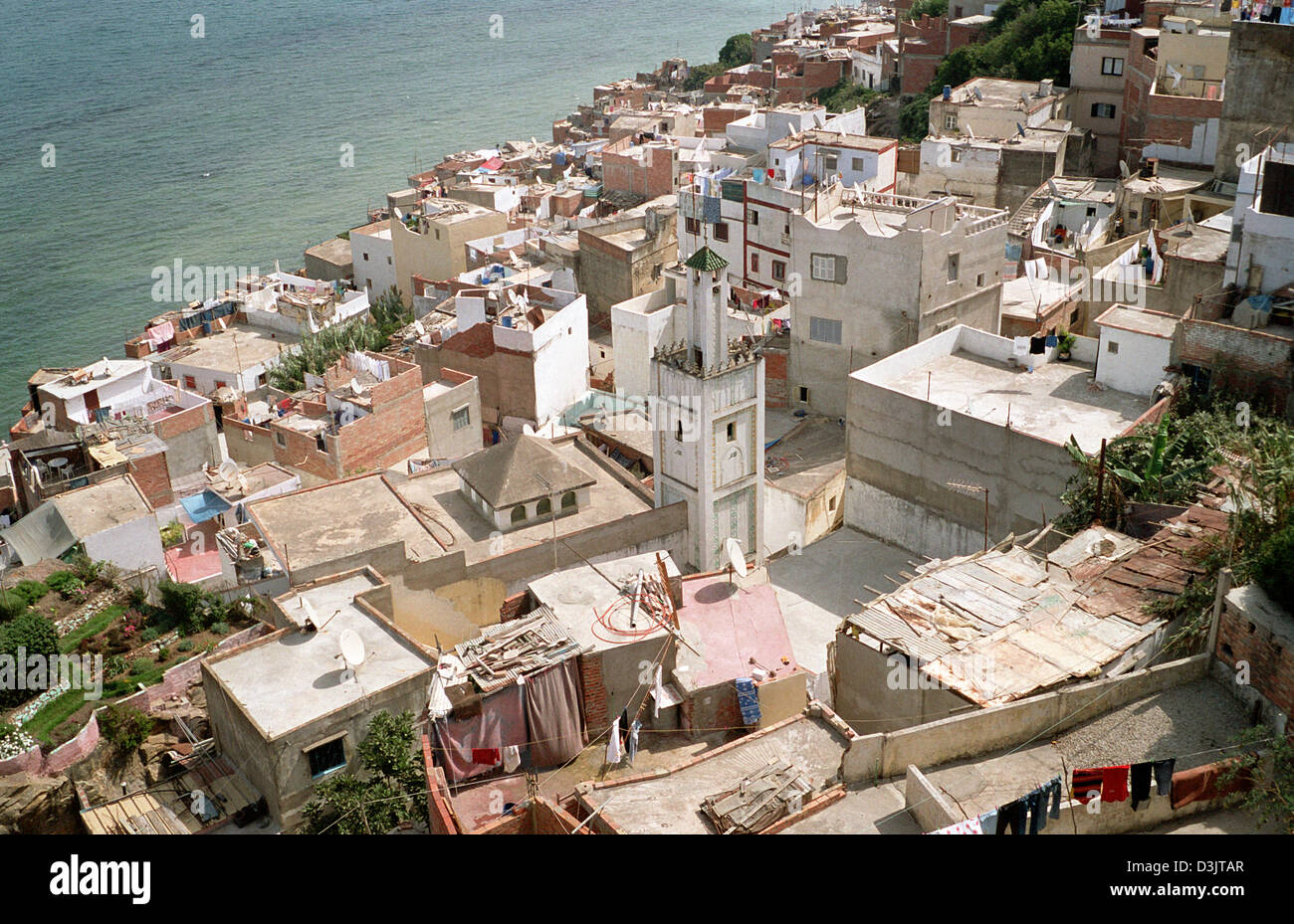 (dpa) - A view towards the shore line of the old town in Tanger ...