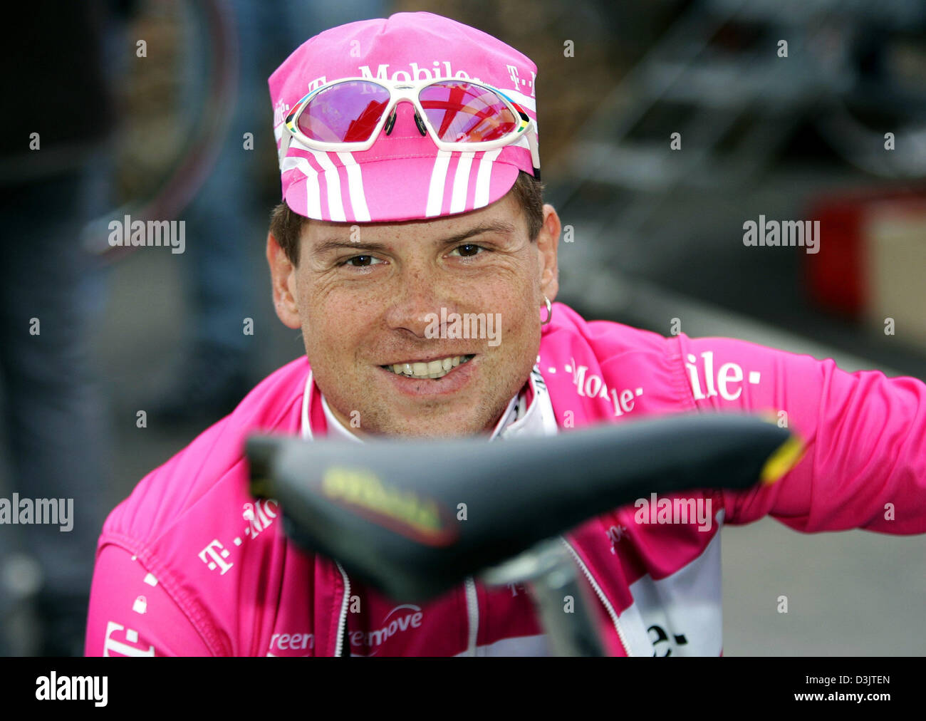 (dpa) - German cycling pro Jan Ullrich of Team T-Mobile smiles as he ...